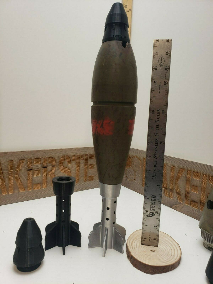 81mm Mortar Body - 3D printed Tail fin and Fuze Replica - Set! – Redleg3D